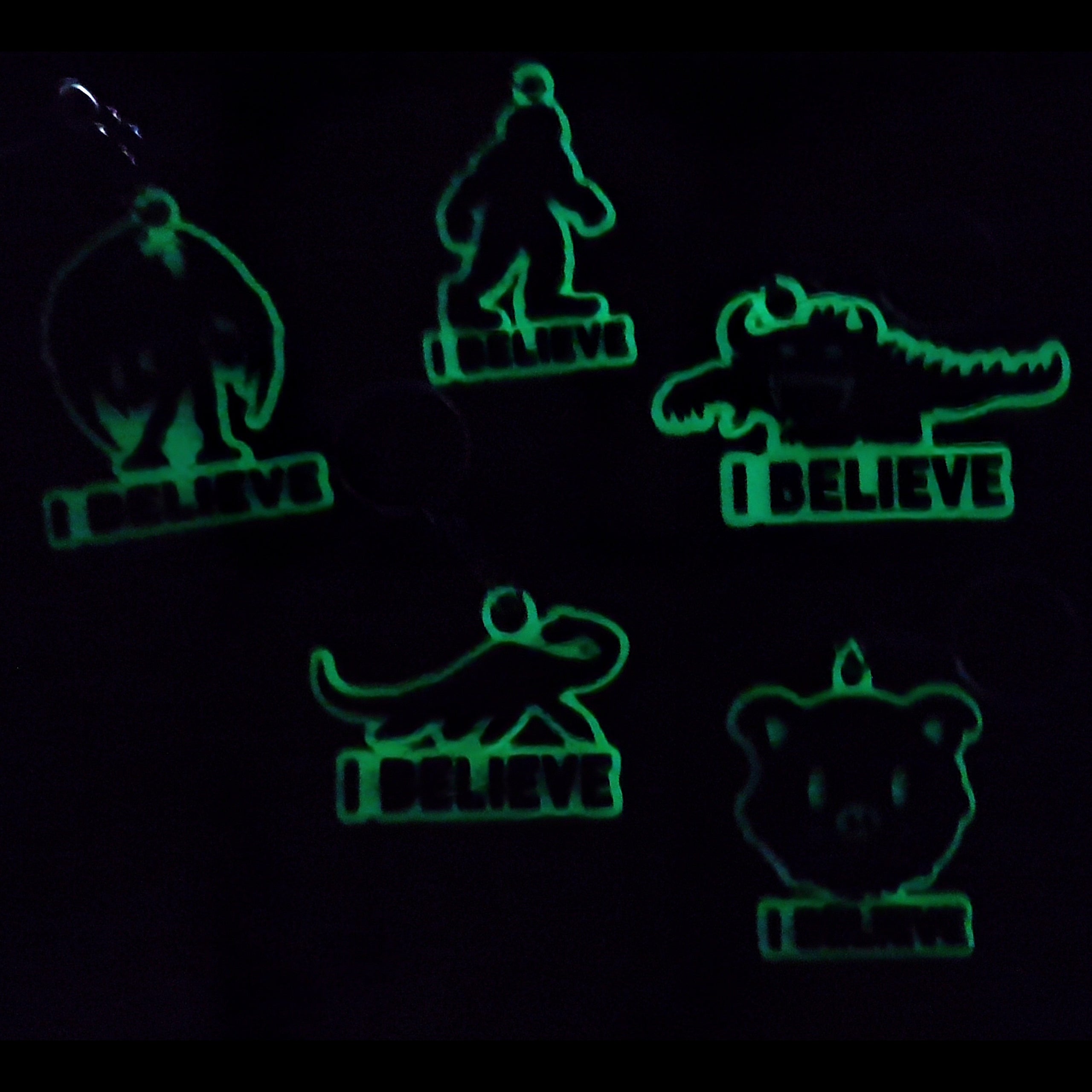 Glow in the Dark Cryptid Keychains | The Geek Foundry